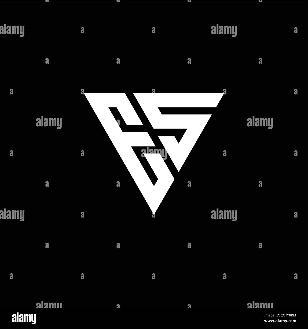 ES Logo letter monogram with triangle shape design template isolated on ...