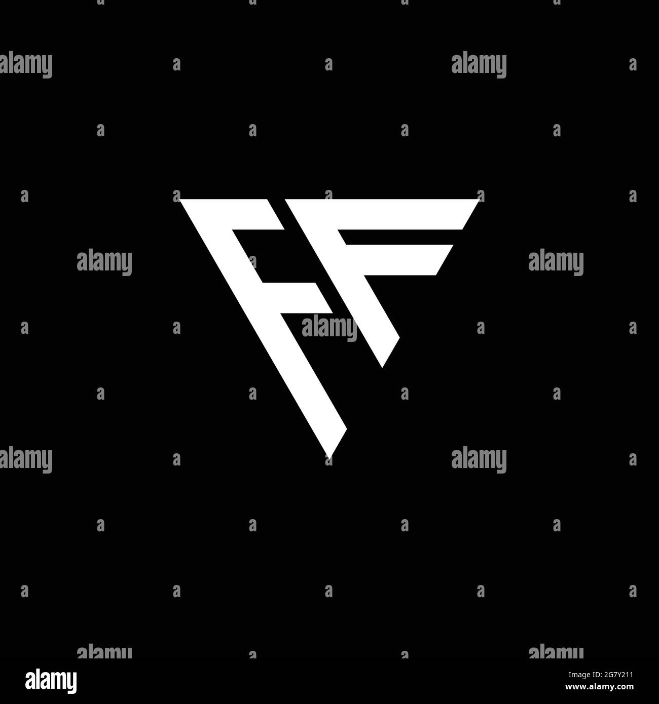 FF Logo letter monogram with triangle shape design template isolated on ...