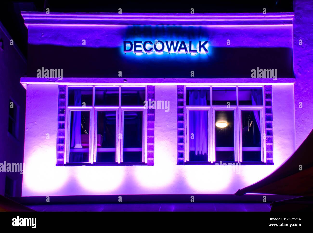 Miami Beach, Florida. June 29, 2021. Colorful Decowalk art deco ...