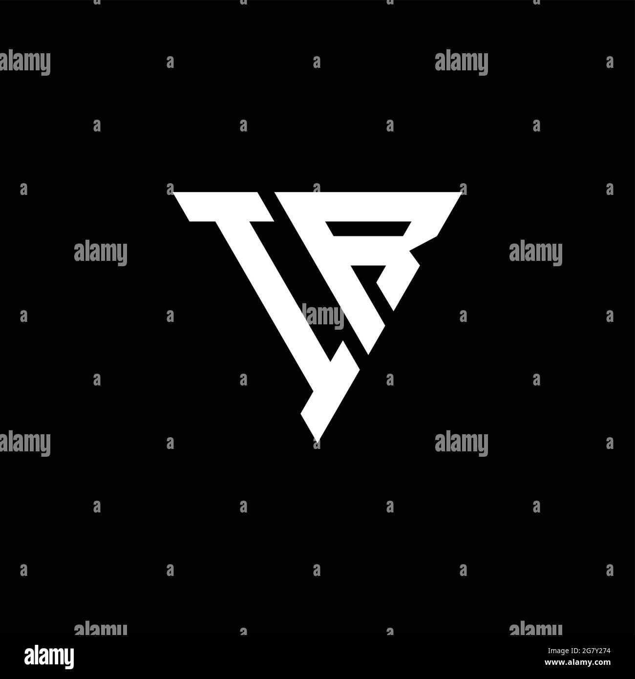 IR Logo letter monogram with triangle shape design template isolated on ...