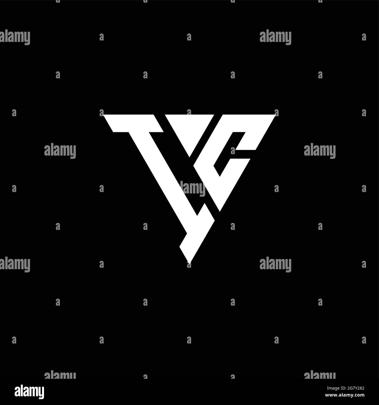 IC Logo letter monogram with triangle shape design template isolated on ...