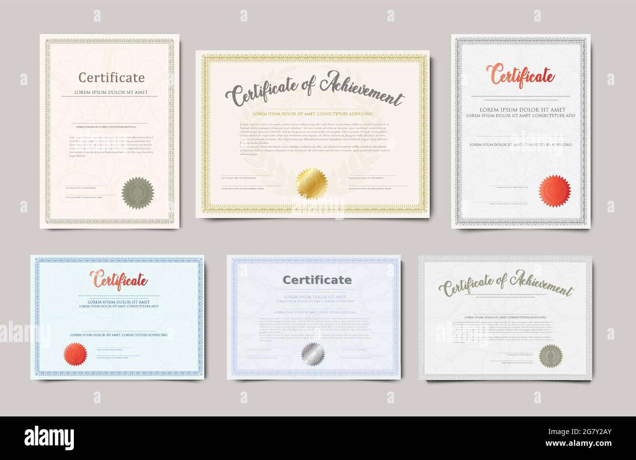 Vector realistic template of two certificates Stock Vector Image & Art ...