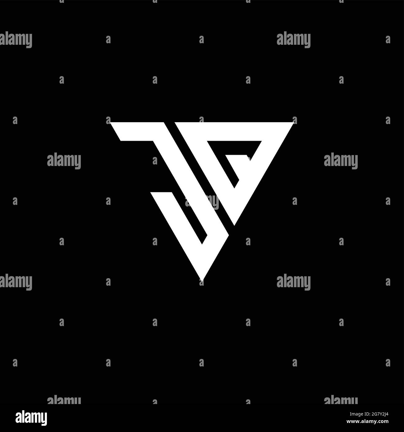 JQ Logo letter monogram with triangle shape design template isolated on ...