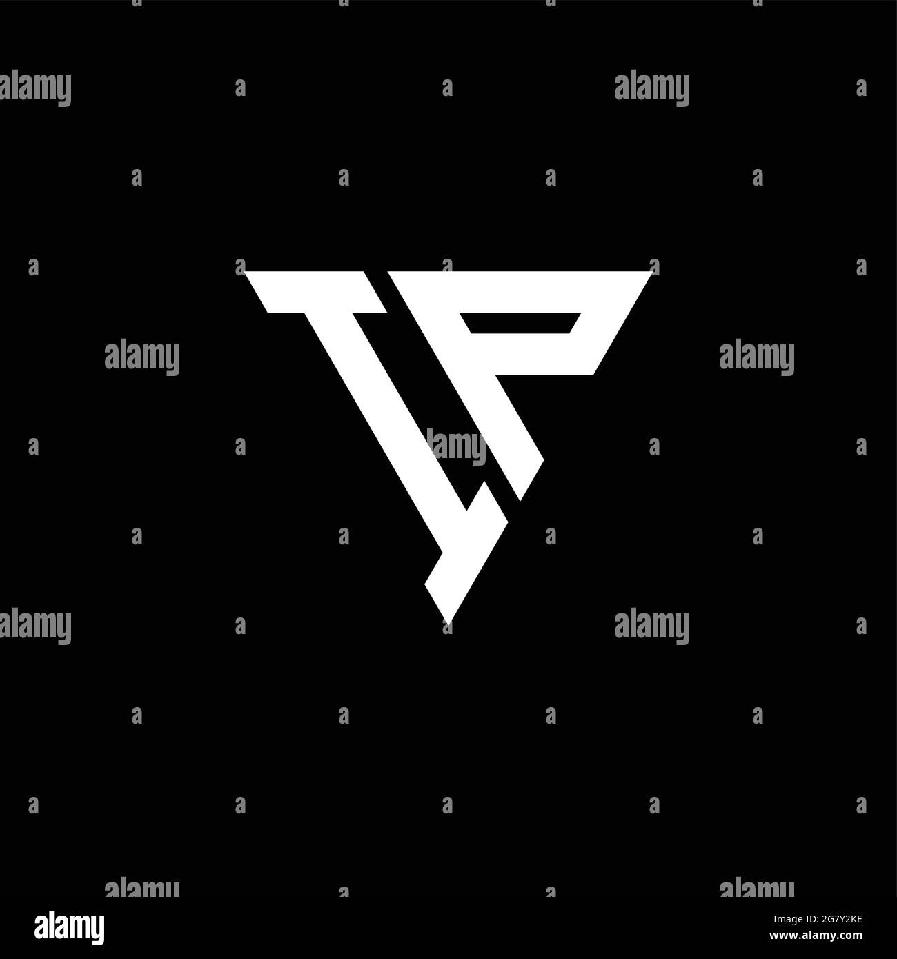 IP Logo letter monogram with triangle shape design template isolated on ...