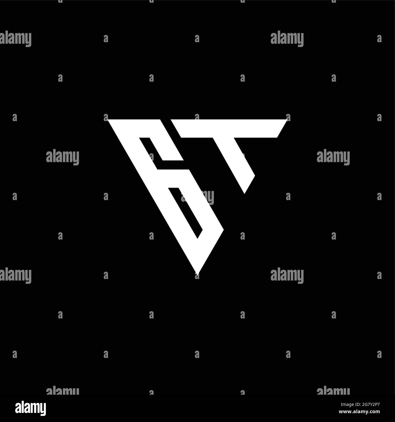 GT Logo letter monogram with triangle shape design template isolated on ...
