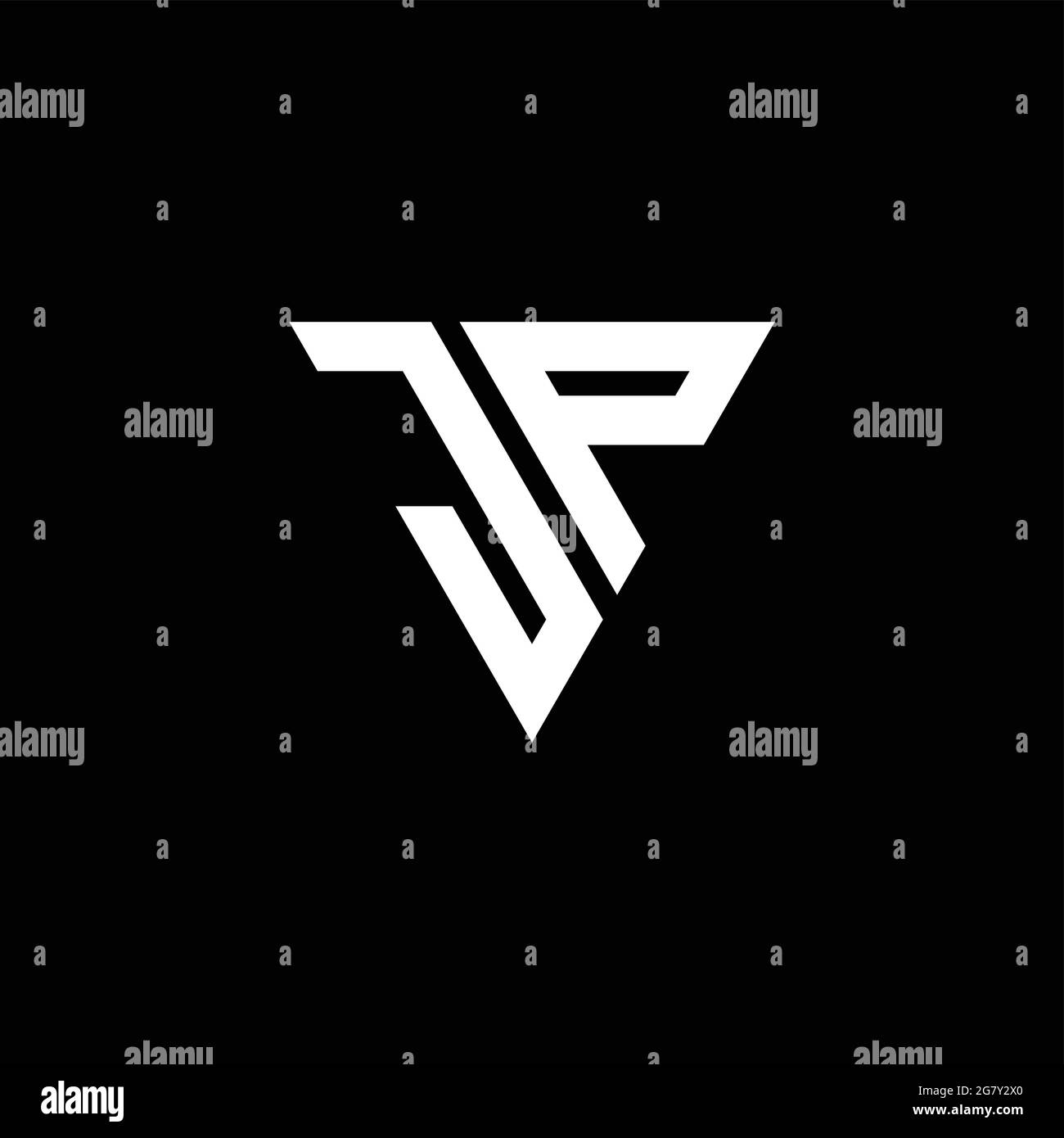 JP Logo letter monogram with triangle shape design template isolated on ...