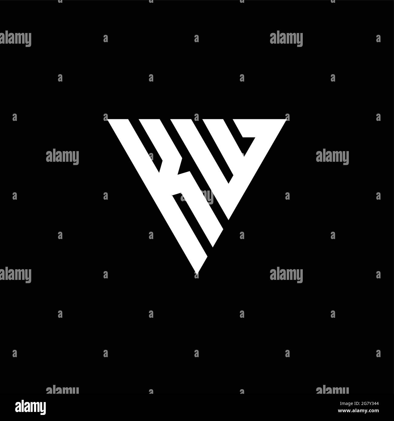 KW Logo letter monogram with triangle shape design template isolated on ...