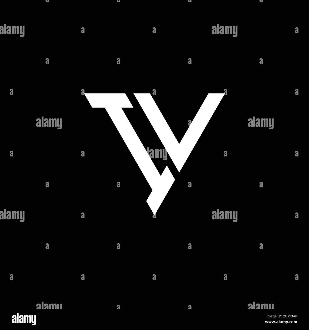 IV Logo letter monogram with triangle shape design template isolated on ...