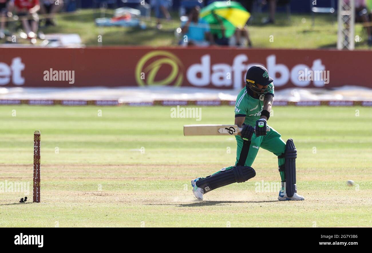 Ireland's Simi Singh batting at the third one day international match ...