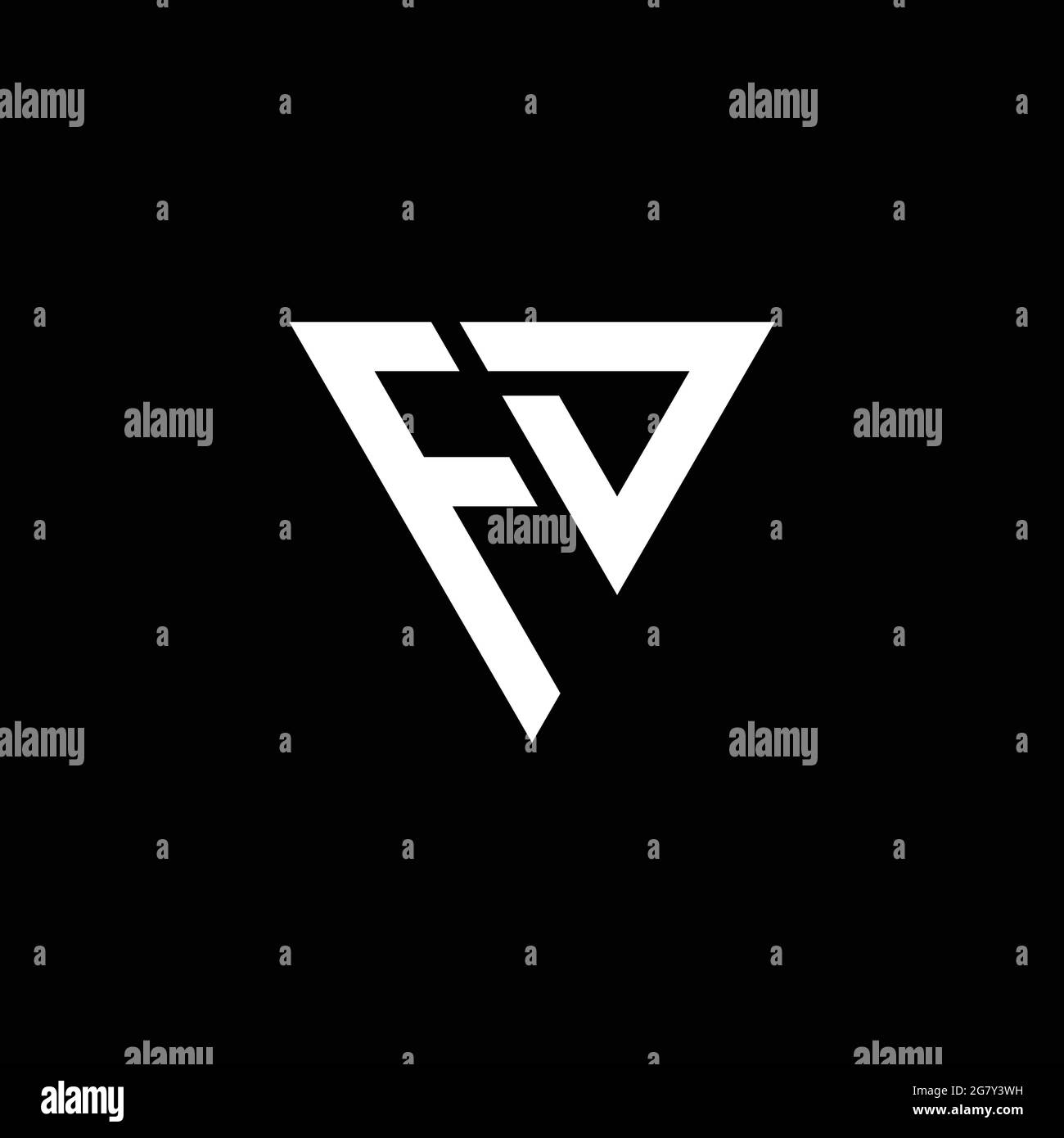 FD Logo letter monogram with triangle shape design template isolated on ...
