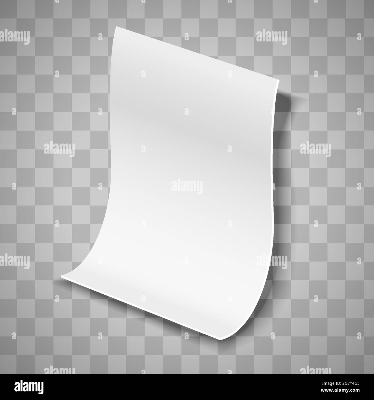 3d realistic vector paper sheet isolated on transparent background ...