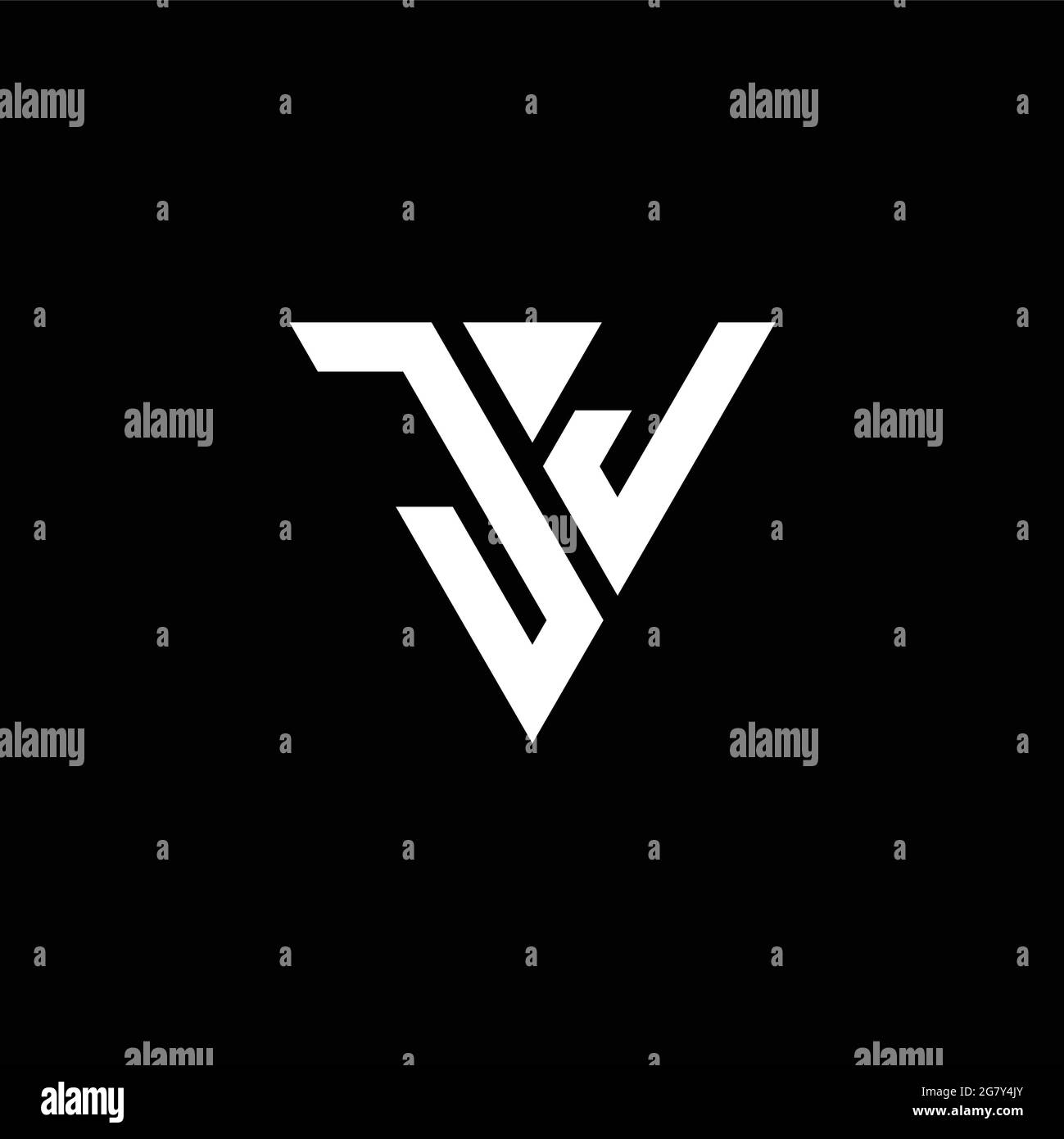 JJ Logo letter monogram with triangle shape design template isolated on black background Stock ...