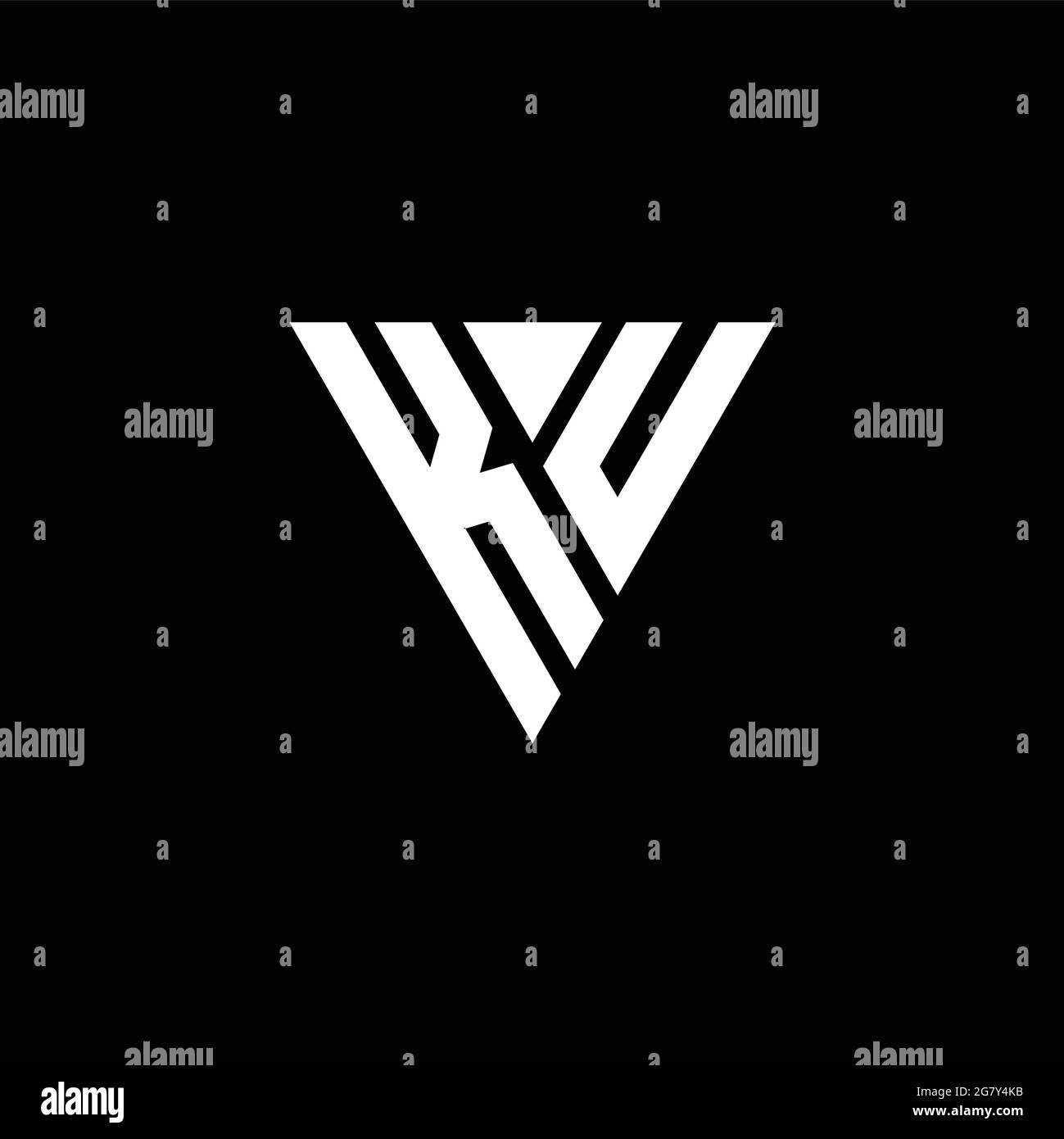 KU Logo letter monogram with triangle shape design template isolated on black background Stock ...