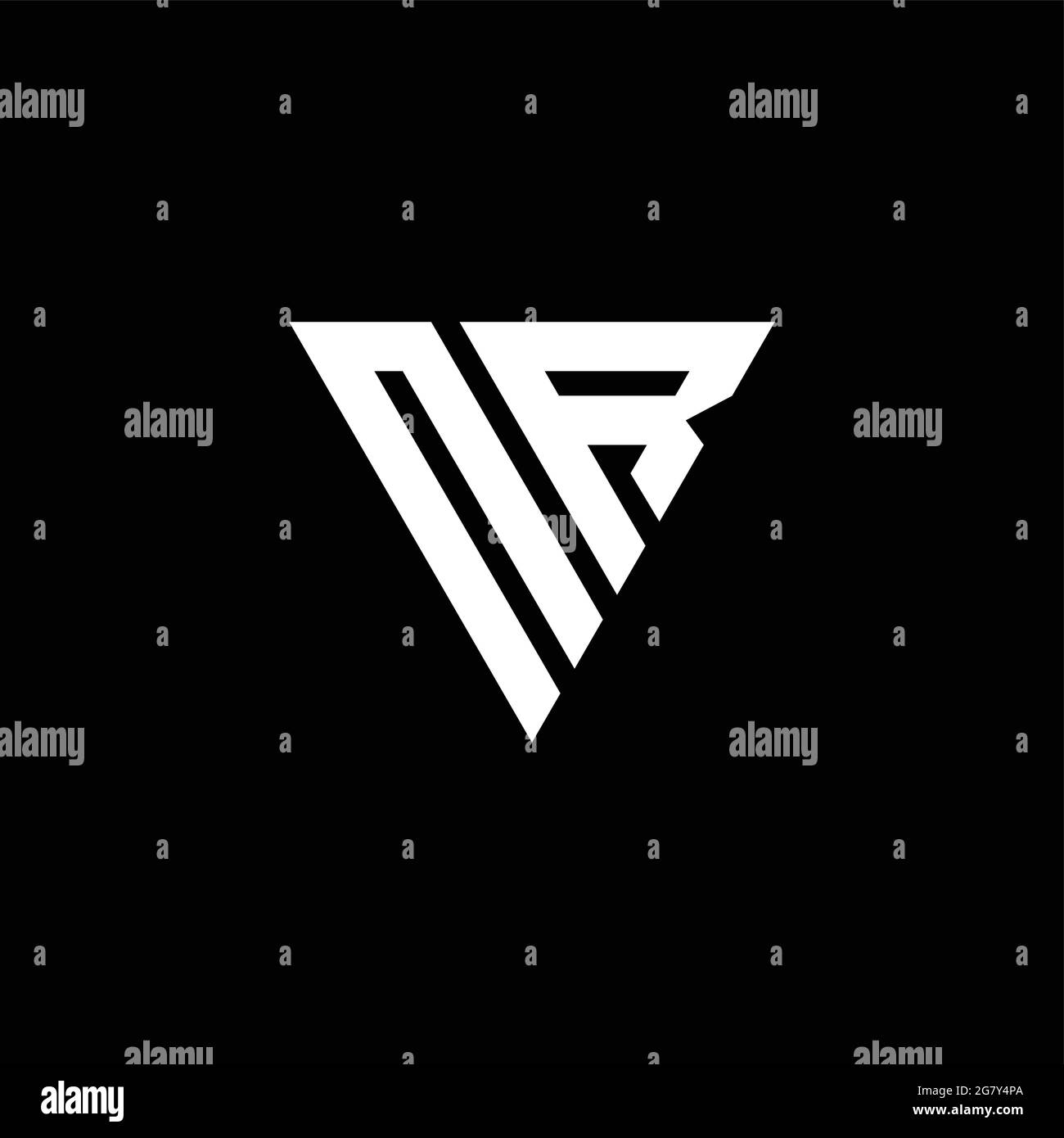 NR Logo letter monogram with triangle shape design template isolated on ...