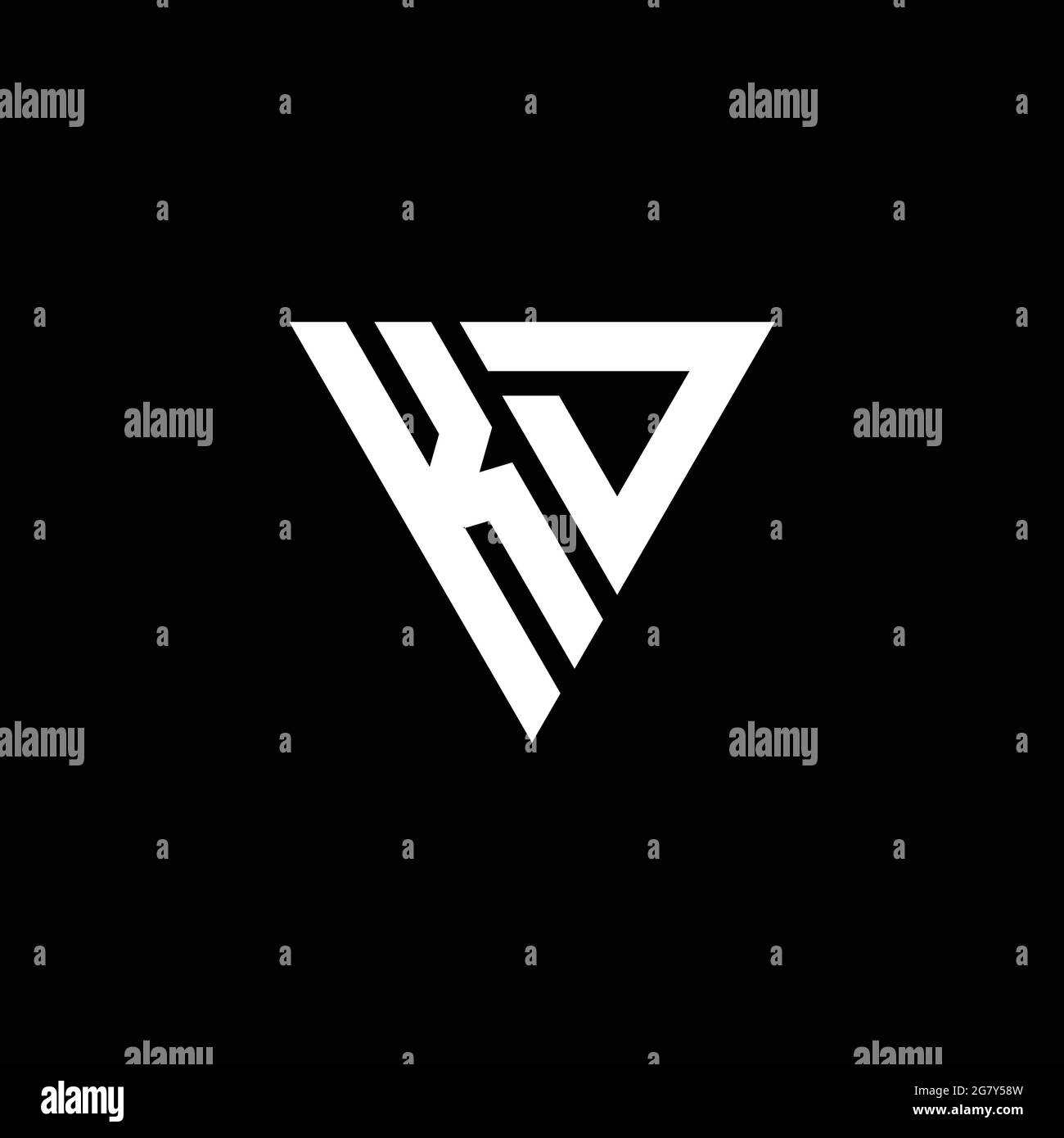 KD Logo letter monogram with triangle shape design template isolated on ...