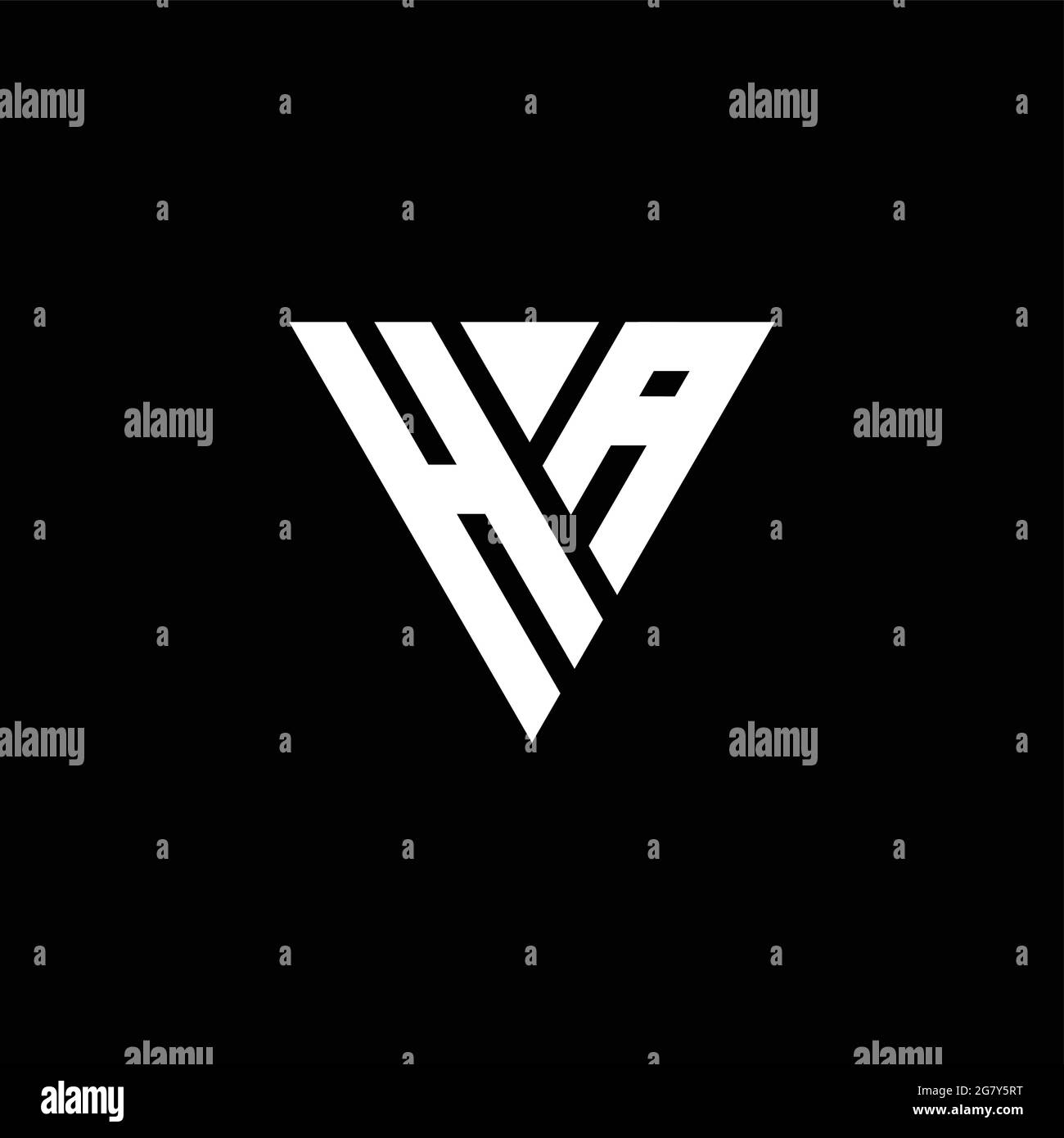 HA Logo letter monogram with triangle shape design template isolated on ...