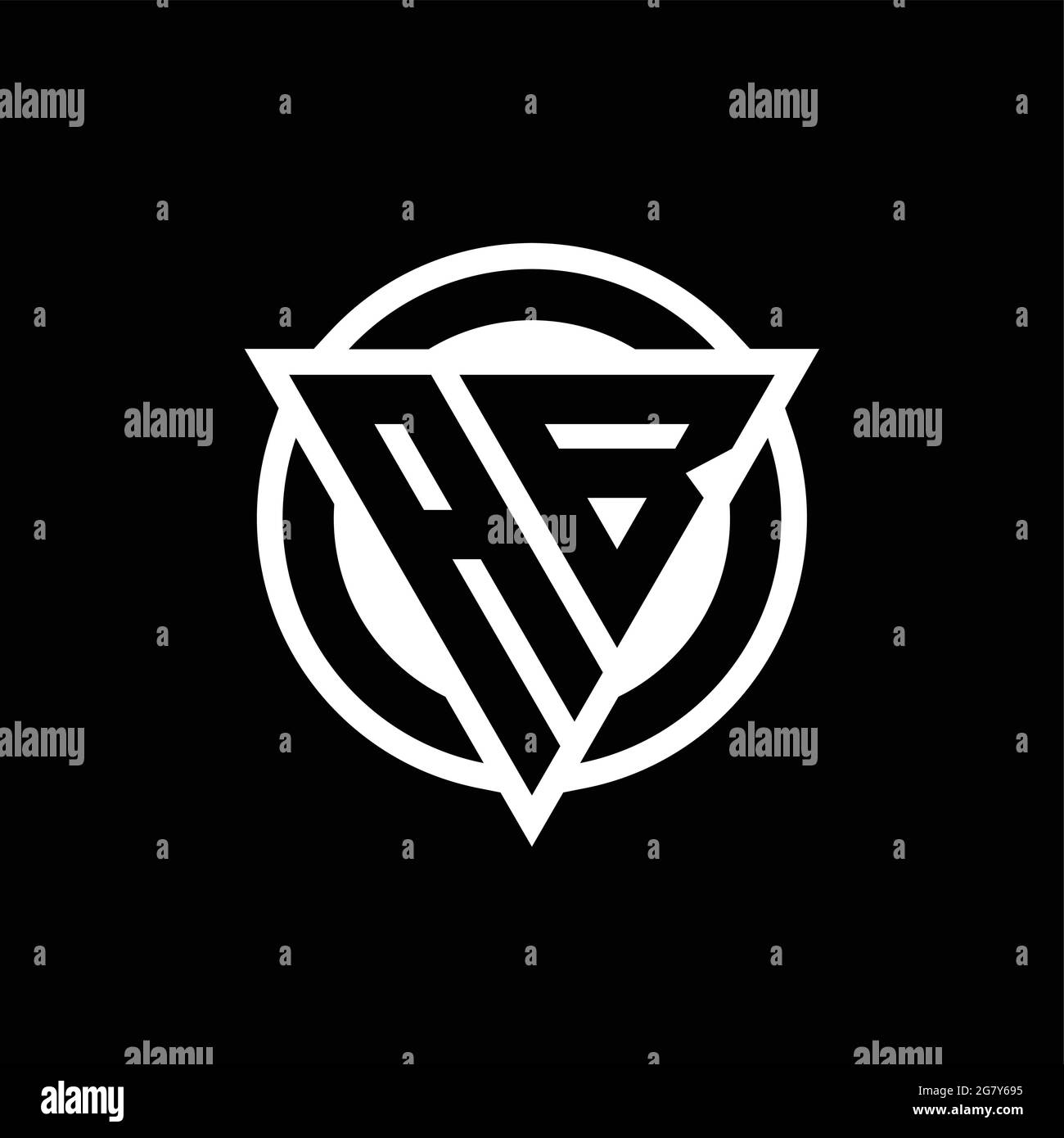 AB logo with negative space triangle shape and circle rounded design ...
