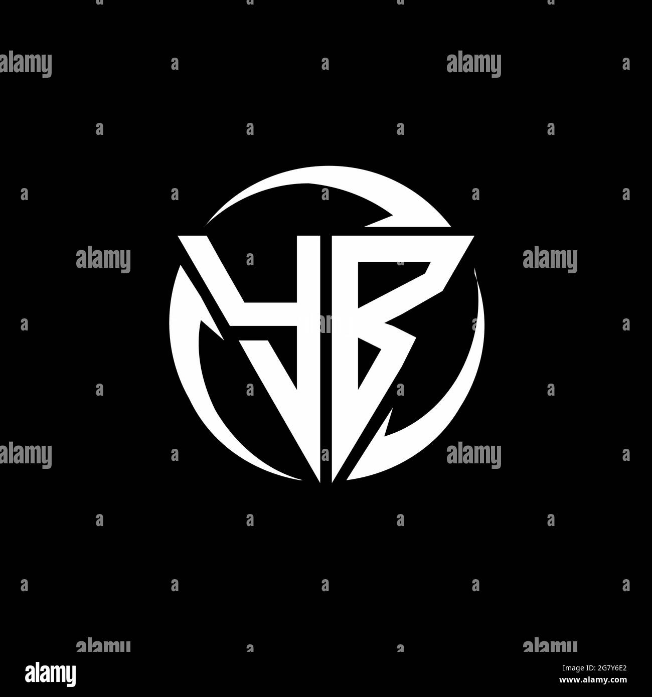 YB logo with triangle shape and circle rounded design template isolated ...