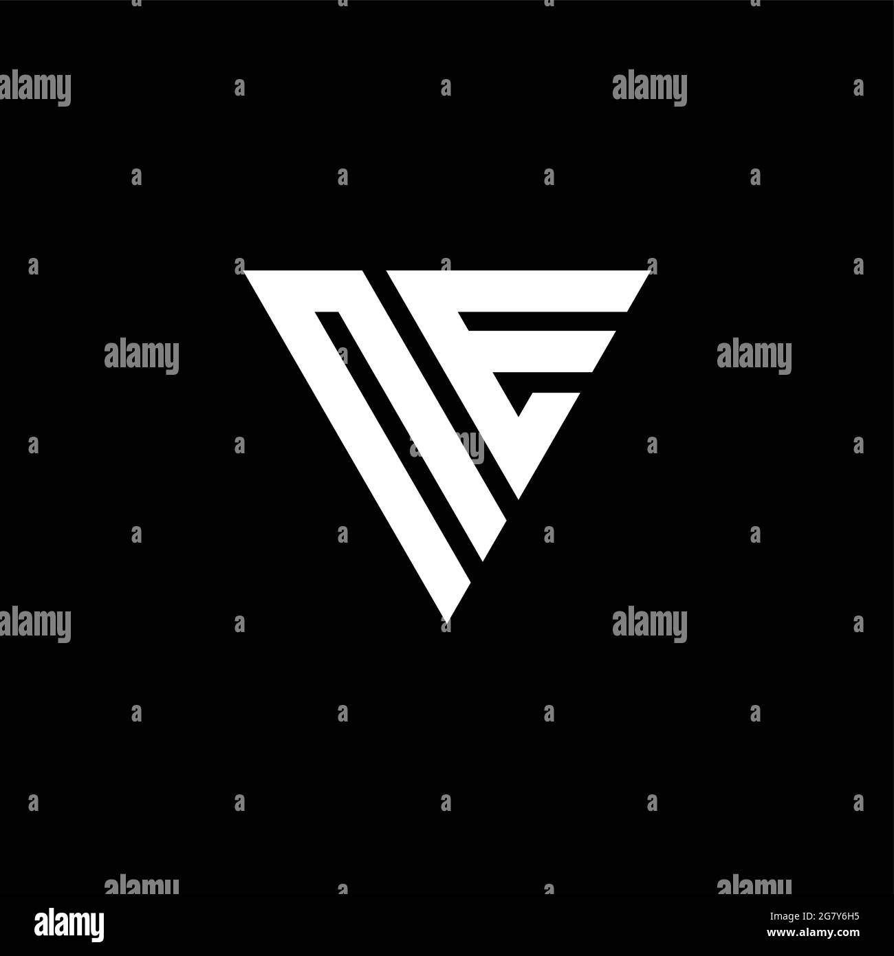 NE Logo letter monogram with triangle shape design template isolated on ...