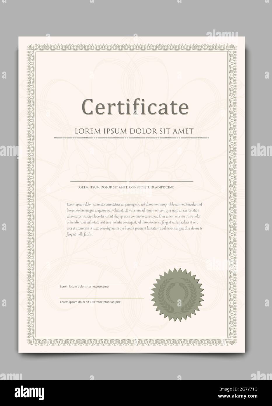 Vector realistic template of certificate Stock Vector Image & Art - Alamy
