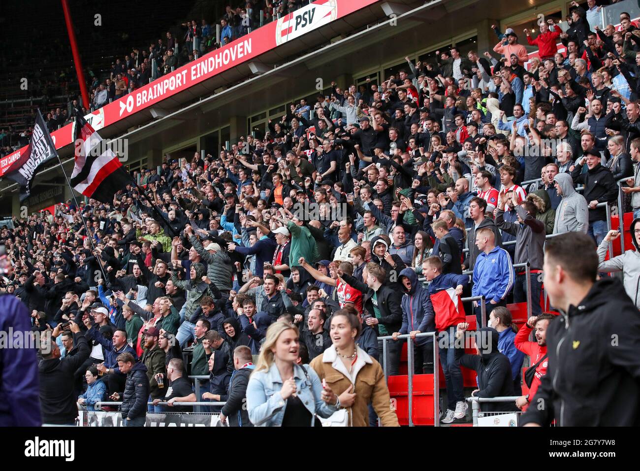 EINDHOVEN, NETHERLANDS - JULY 14: psv fans in the stadium during the ...