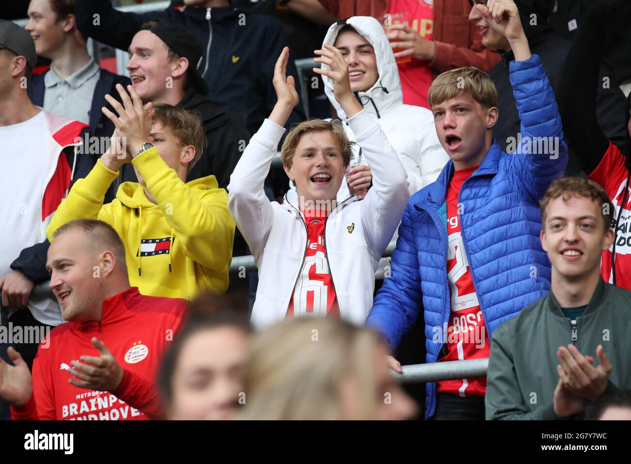 EINDHOVEN, NETHERLANDS - JULY 14: psv fans in the stadium during the ...