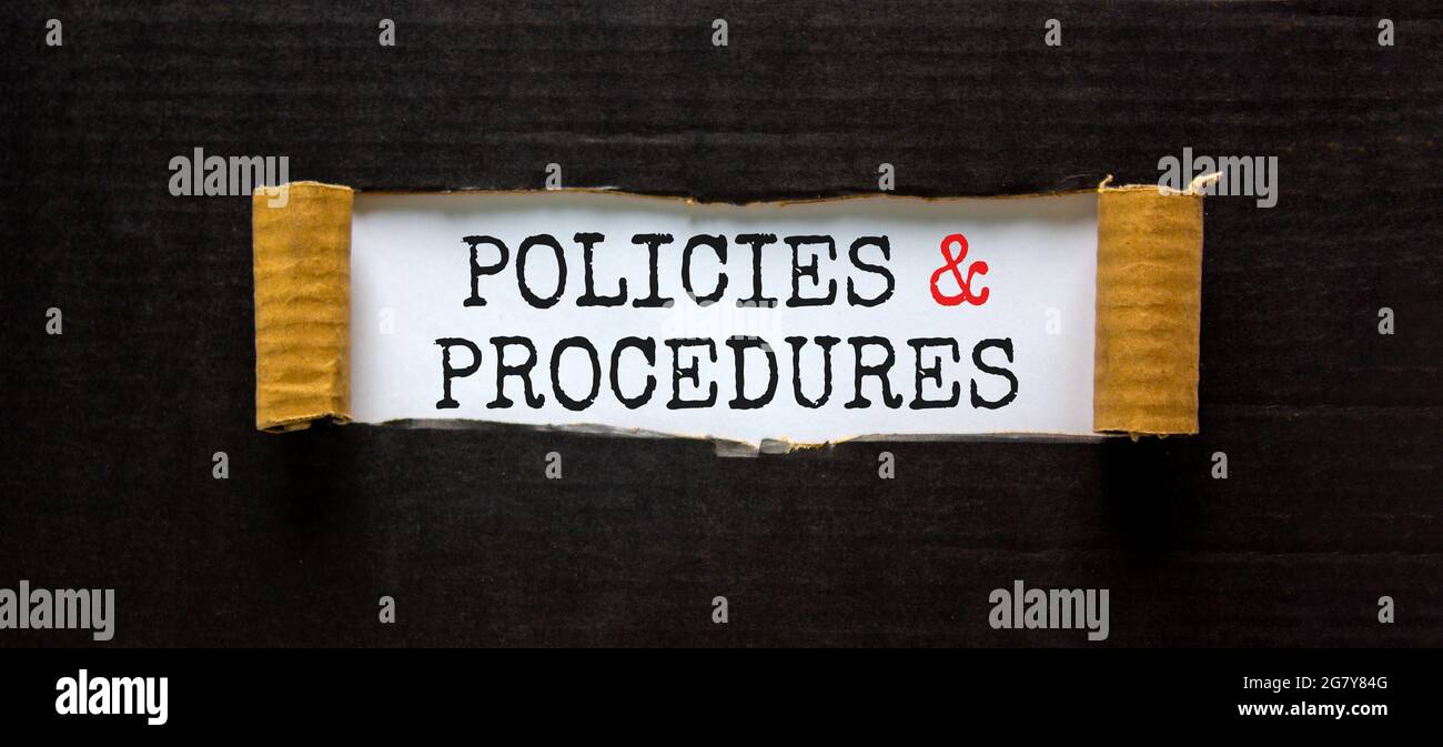Policies and procedures symbol. Words 'Policies and procedures ...