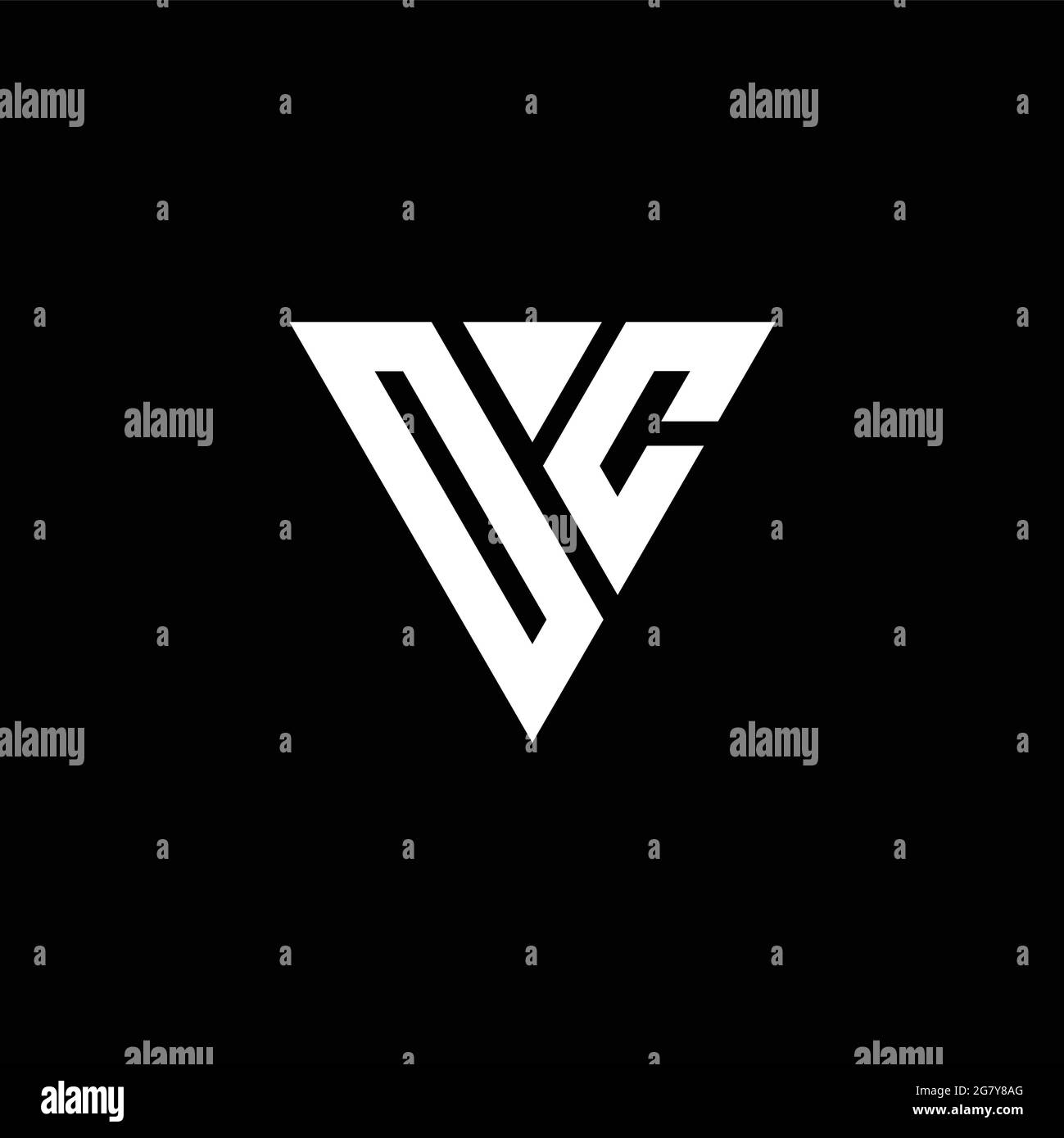 OC Logo letter monogram with triangle shape design template isolated on ...