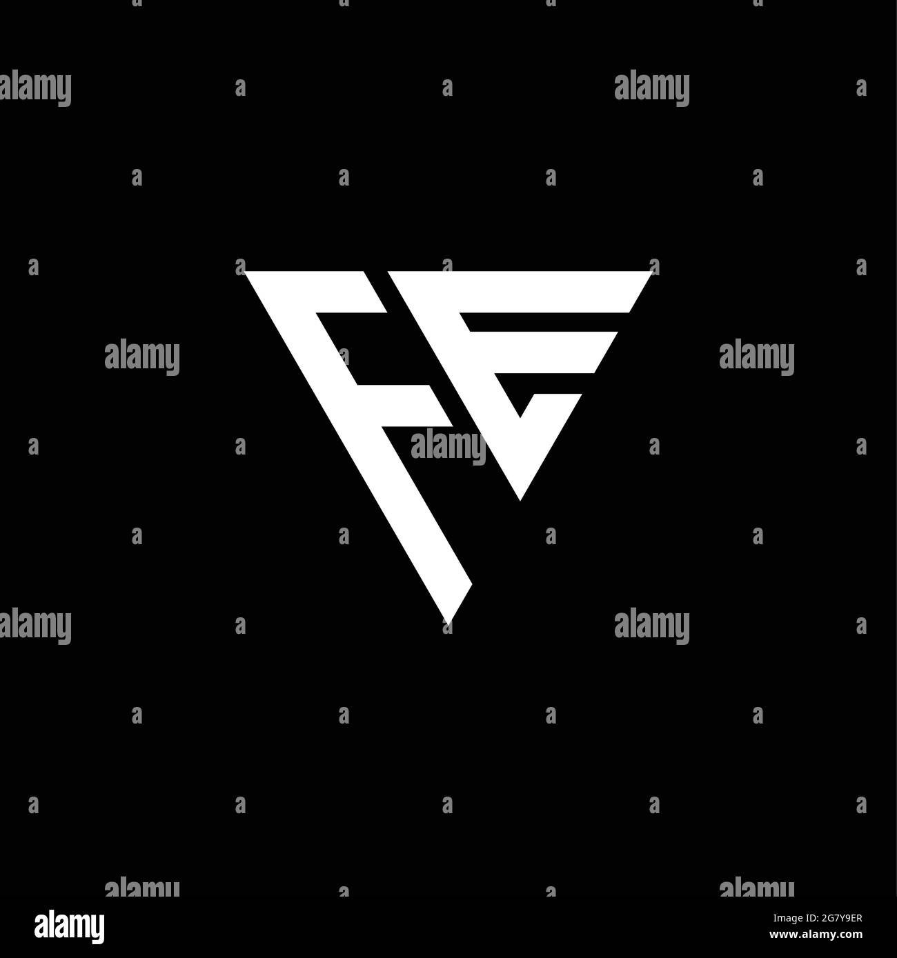 FE Logo letter monogram with triangle shape design template isolated on ...