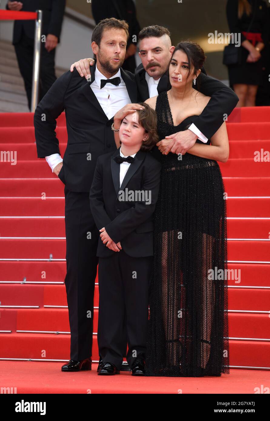 Cannes, France, 16 July 2021 Damien Bonnard, Leila Bekhti, Joachim ...