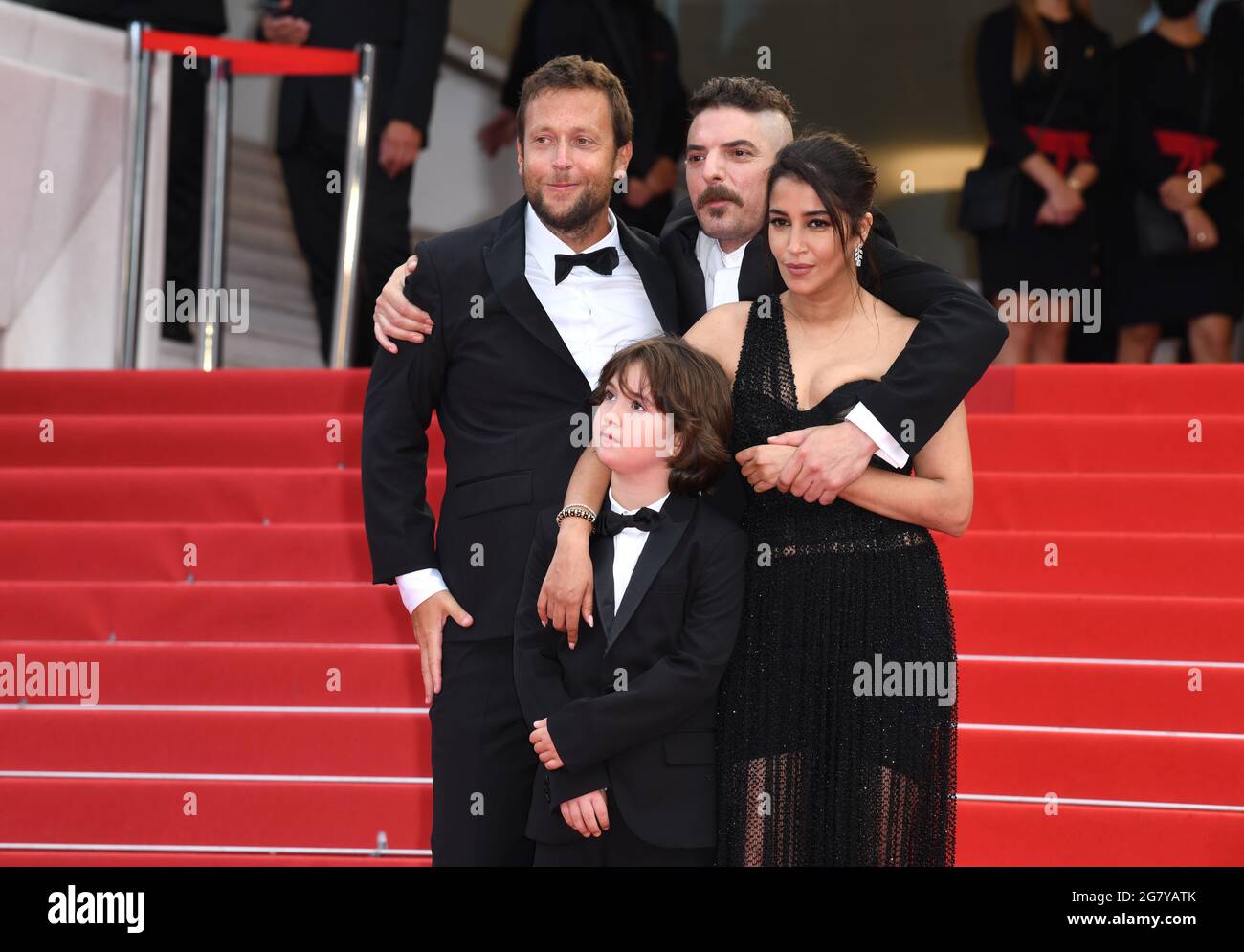 Cannes, France, 16 July 2021 Damien Bonnard, Leila Bekhti, Joachim ...