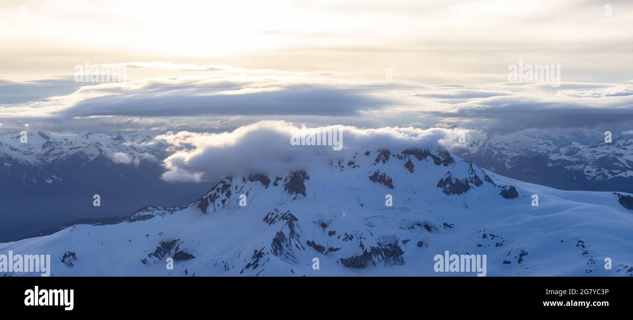 Aerial View from Airplane of Canadian Mountain Landscape Stock Photo ...