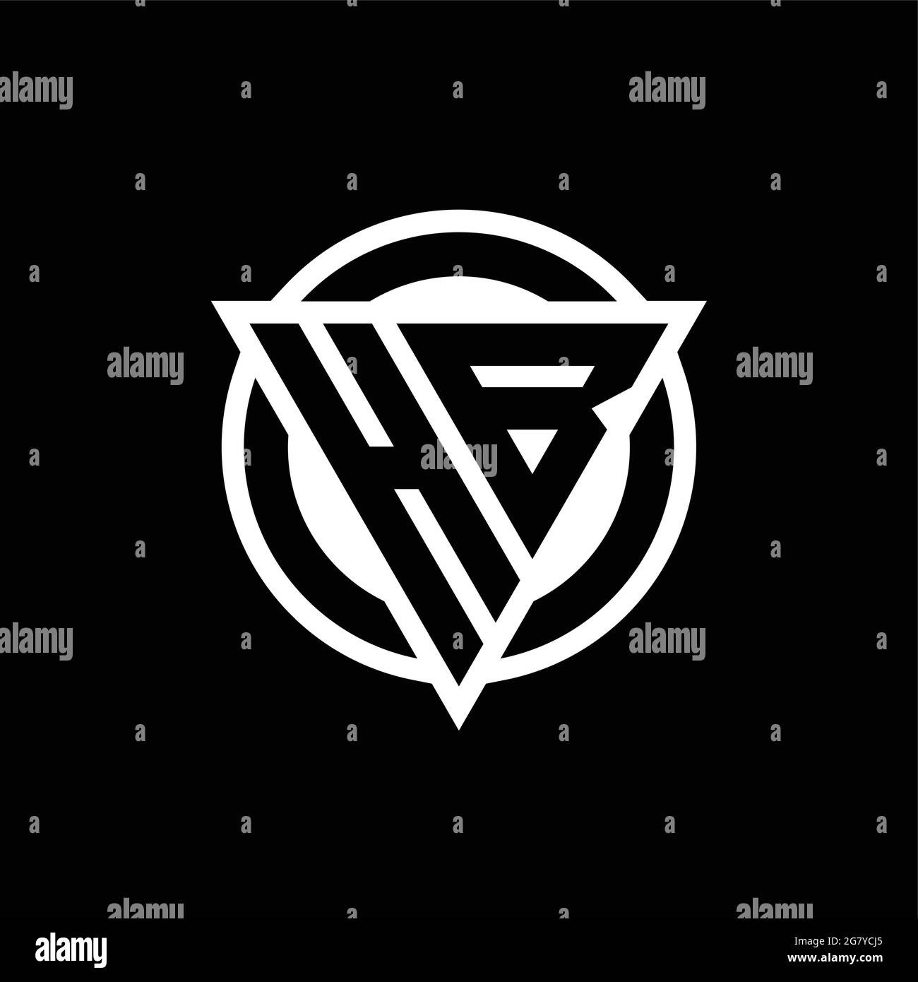 HB logo with negative space triangle shape and circle rounded design ...