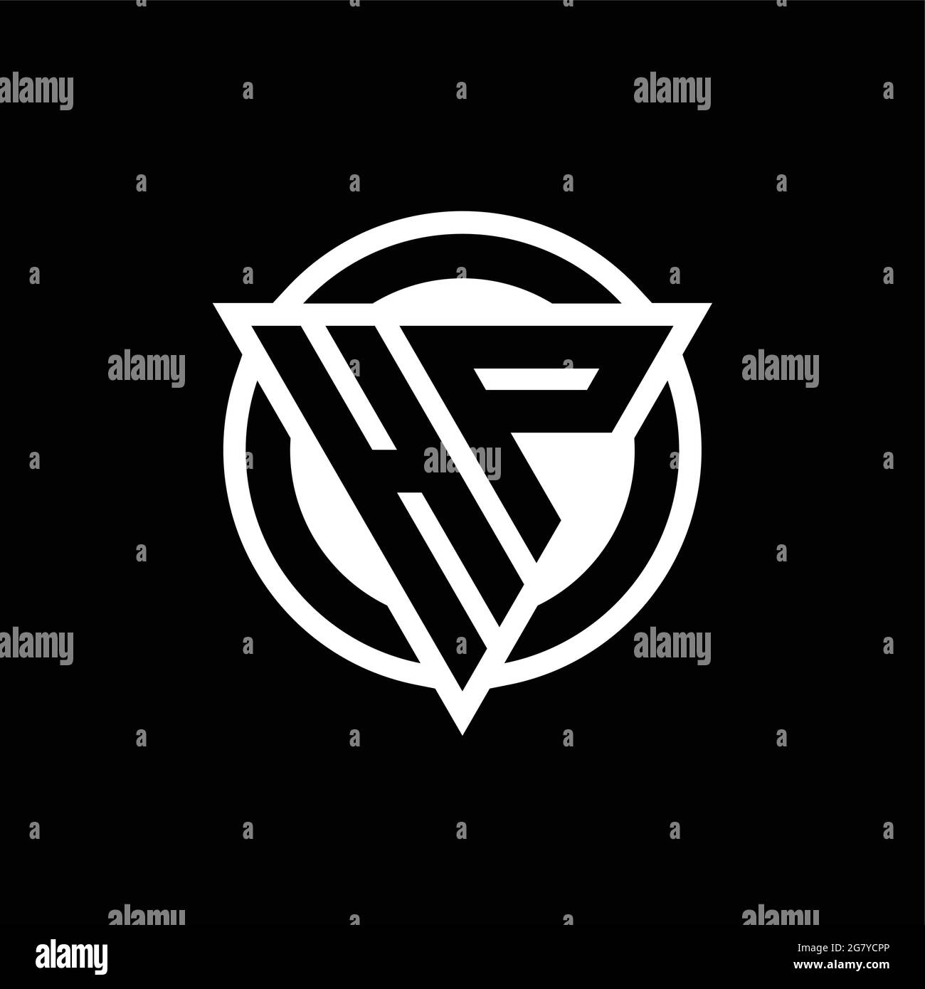 HP logo with negative space triangle shape and circle rounded design ...