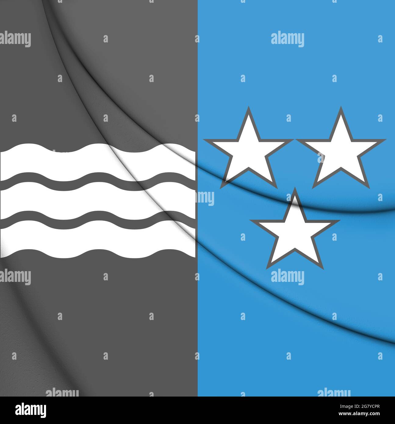 3D Flag of Aargau canton, Switzerland. 3D Illustration Stock Photo - Alamy