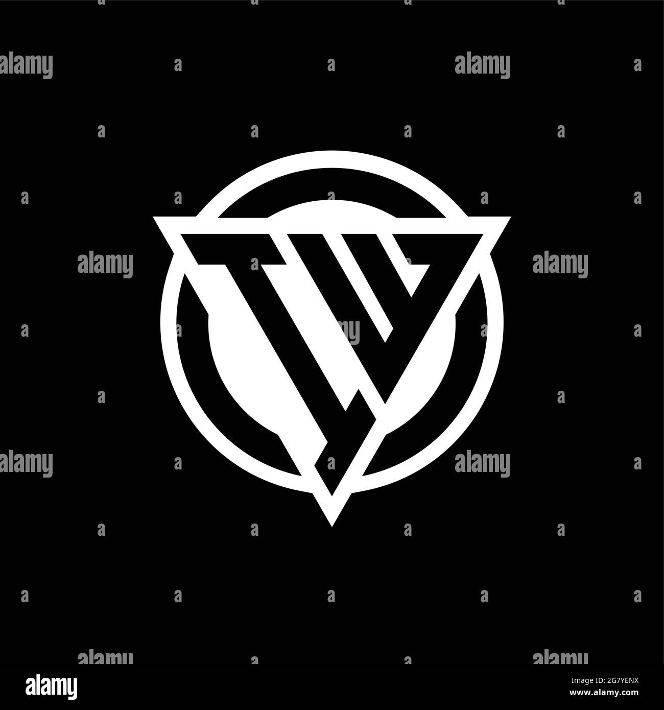 IW logo with negative space triangle shape and circle rounded design ...