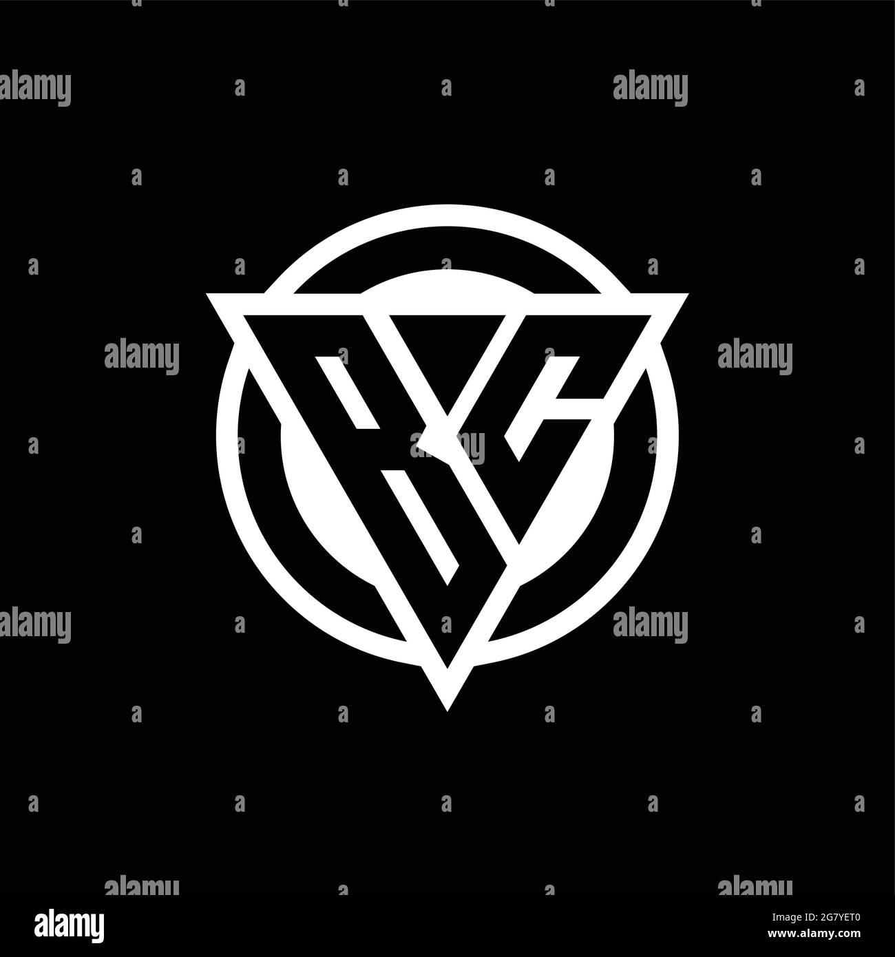 BC logo with negative space triangle shape and circle rounded design ...