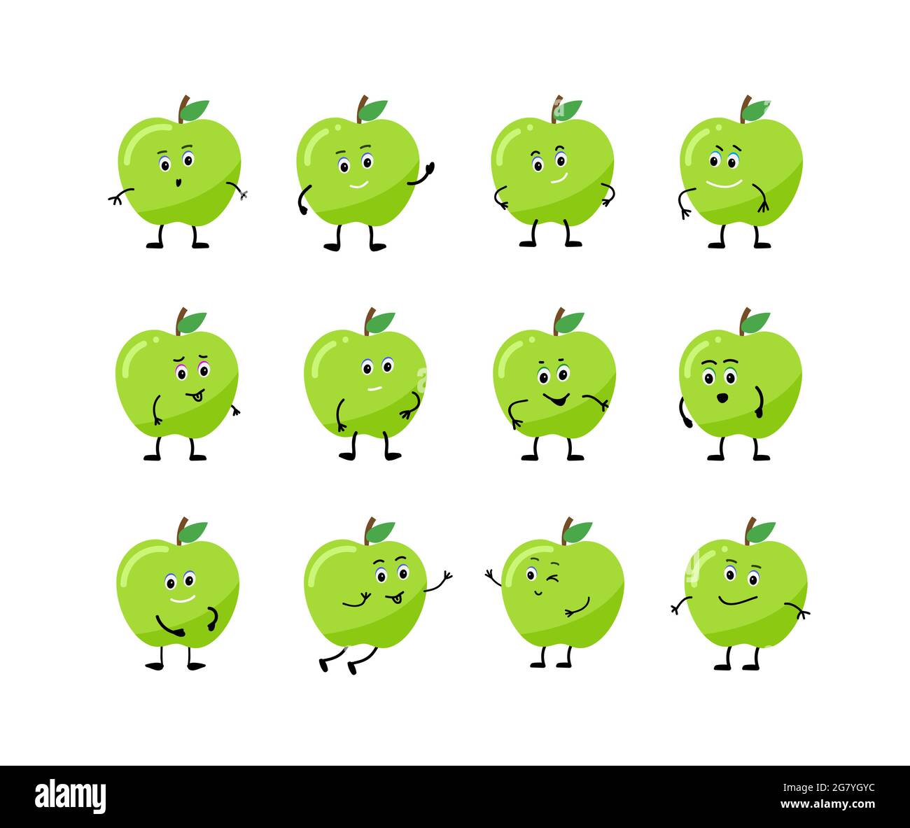 Apple fruit character kawaii Stock Vector Images - Alamy