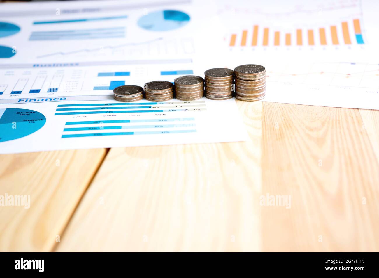 Coins, Savings, Chart Analyze Stock Photo - Alamy