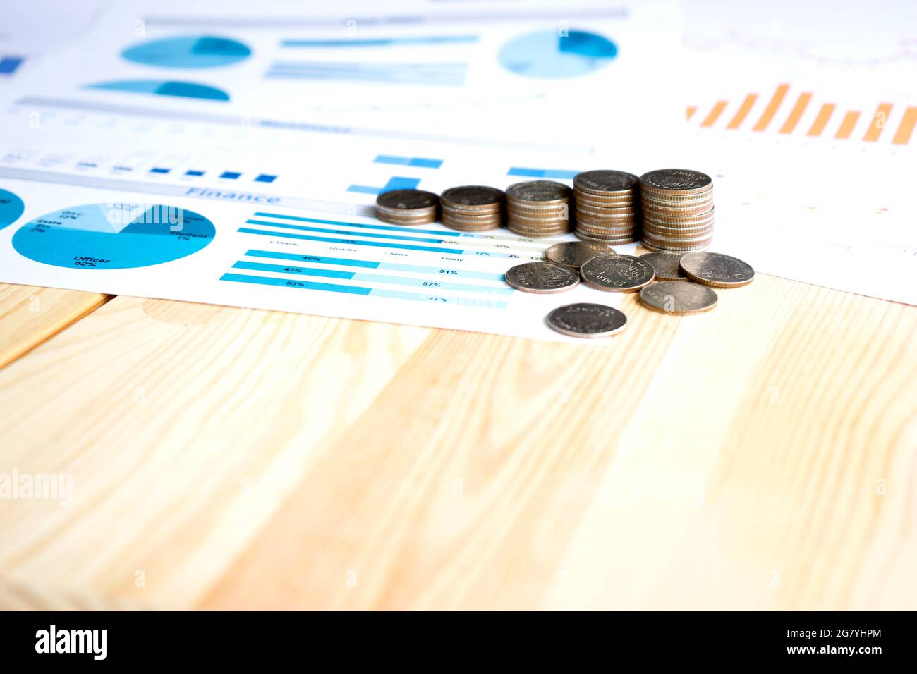 Coins, Savings, Chart Analyze Stock Photo - Alamy