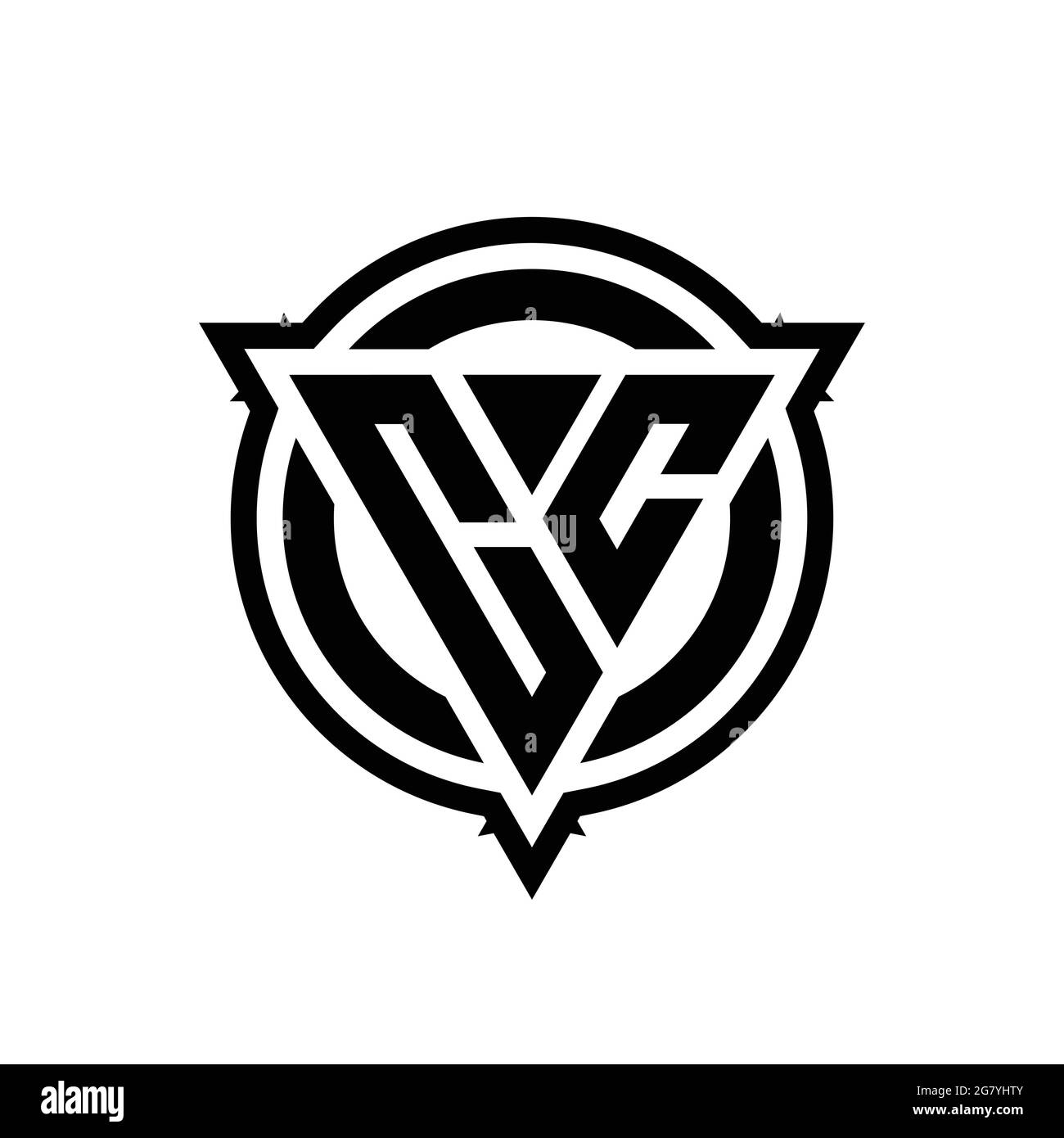 CC logo with triangle shape and circle with outline rounded design ...
