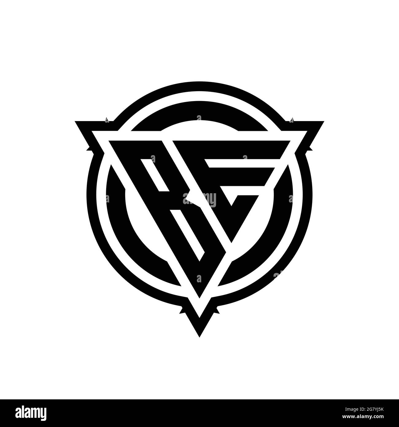 BE logo with triangle shape and circle with outline rounded design ...