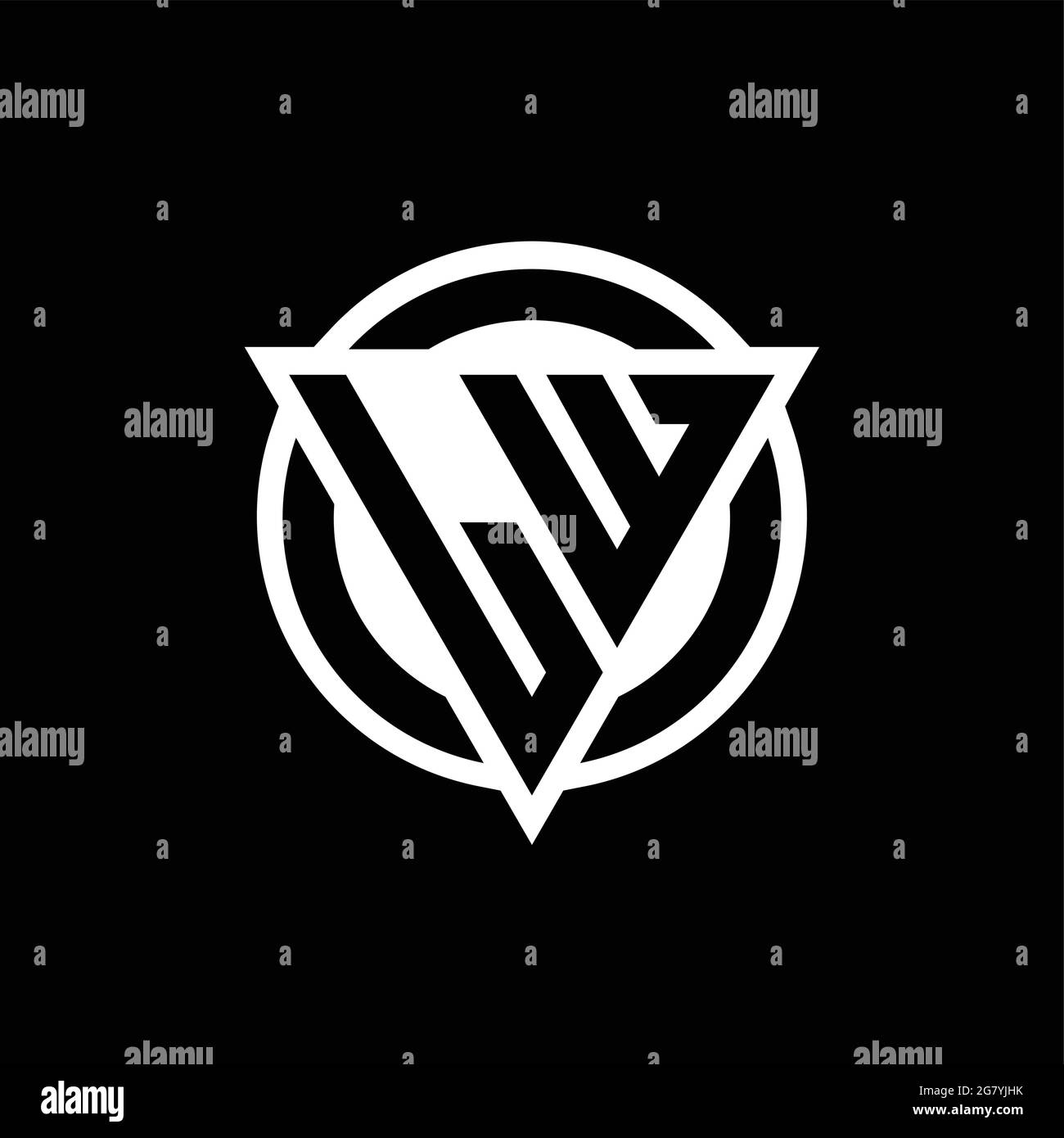 LW logo with negative space triangle shape and circle rounded design ...