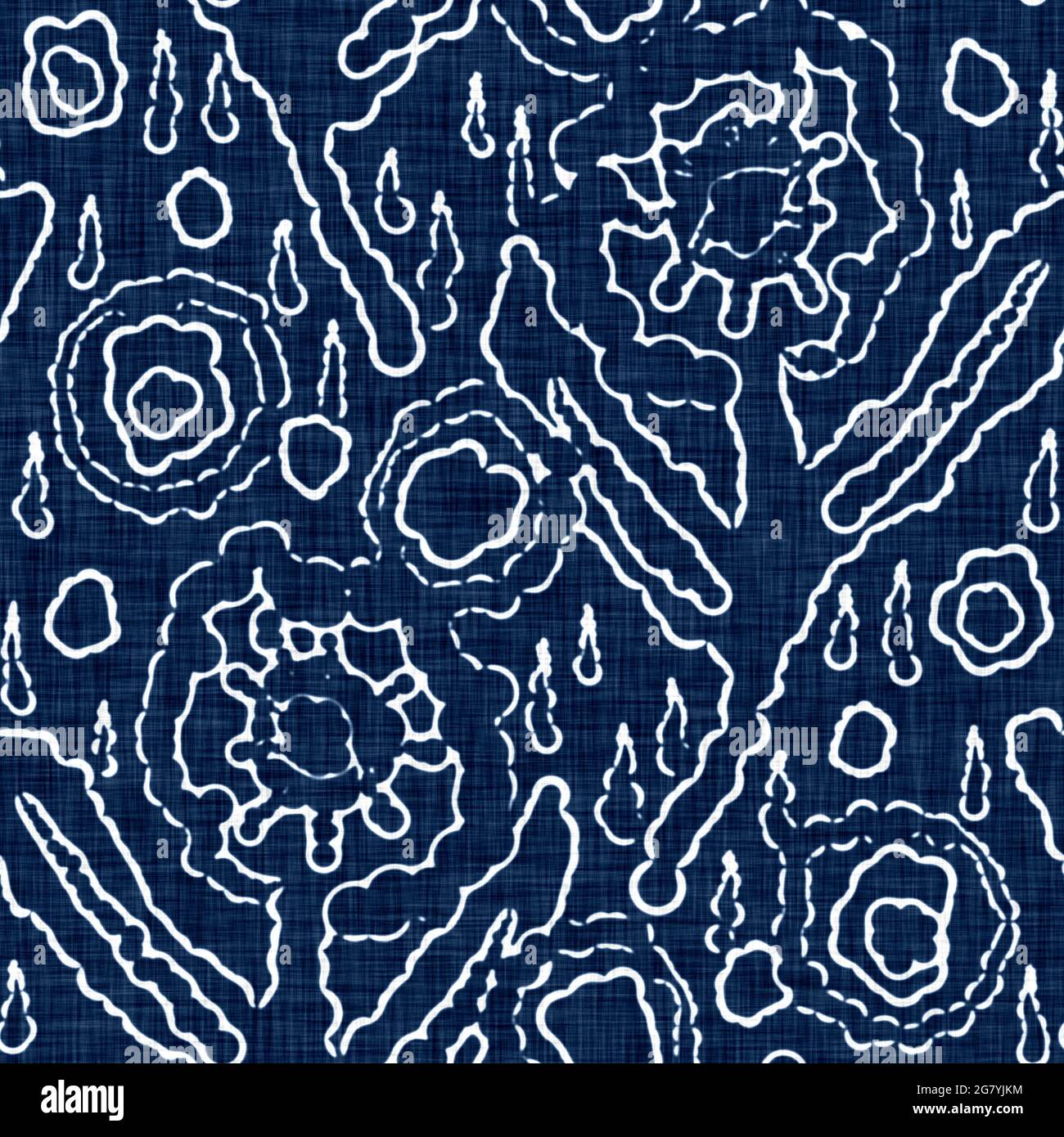 Acid wash blue jean effect texture with decorative linen mottled ...