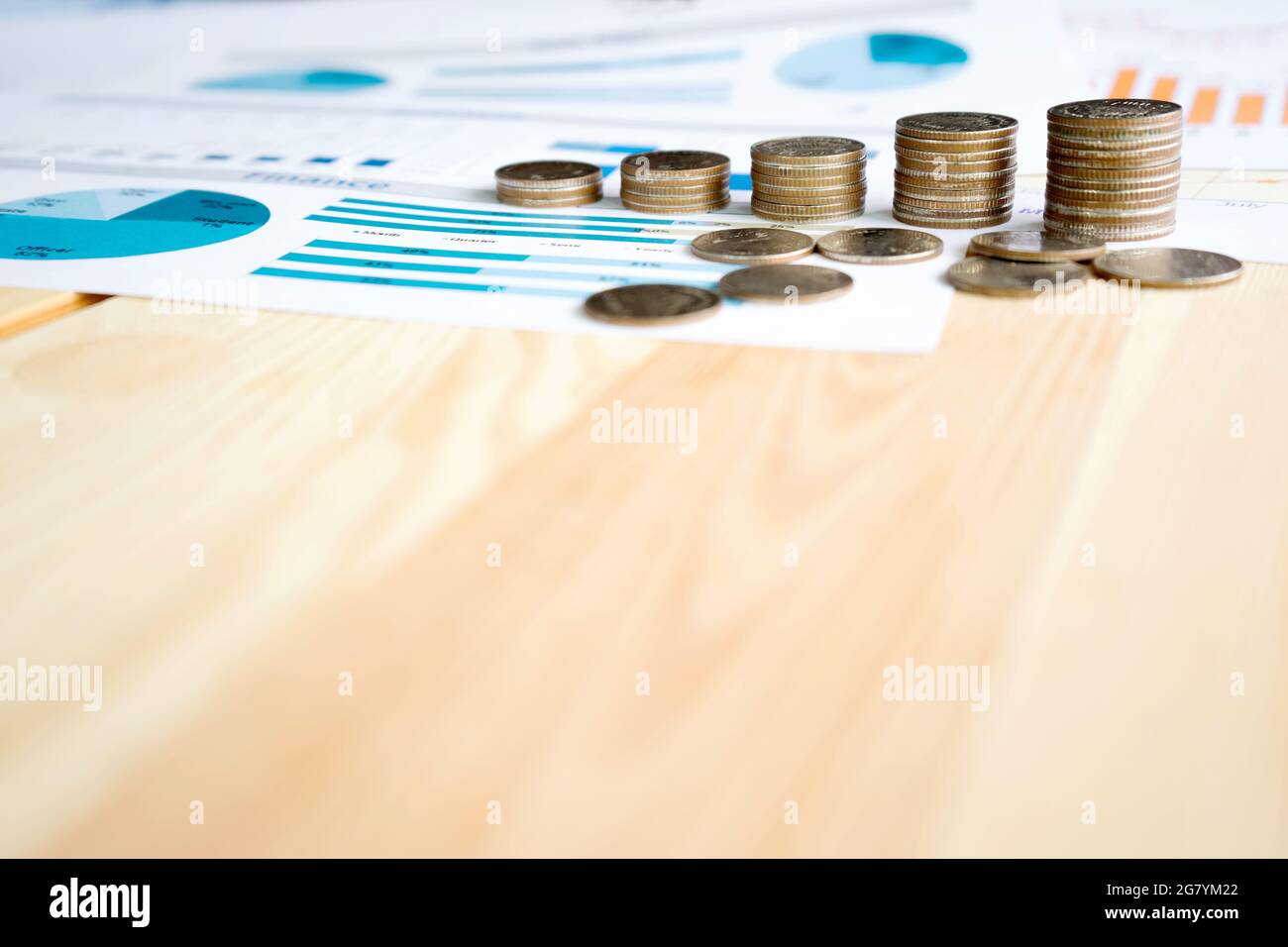 Coins, Savings, Chart Analyze Stock Photo - Alamy