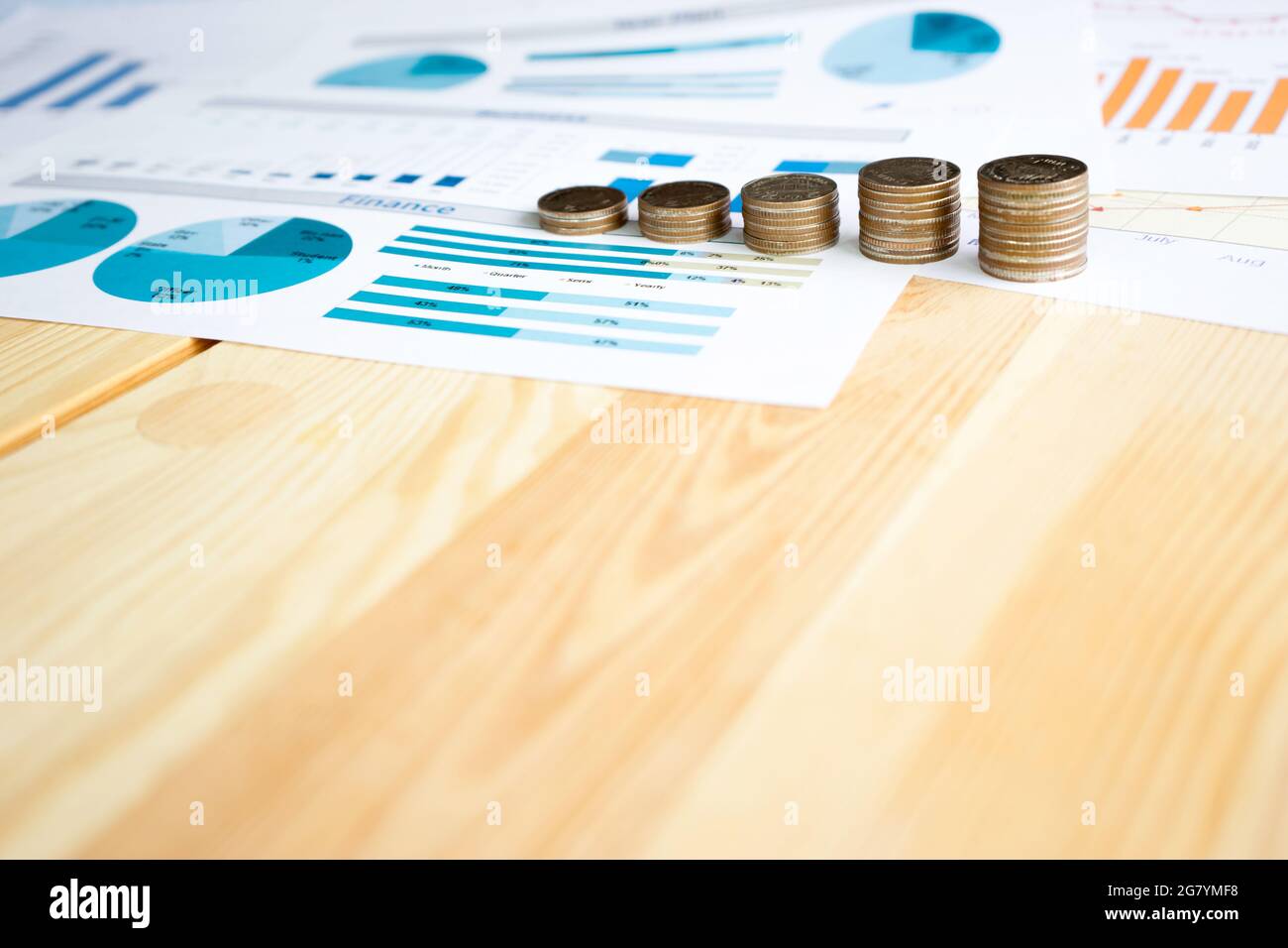 Coins, Savings, Chart Analyze Stock Photo - Alamy