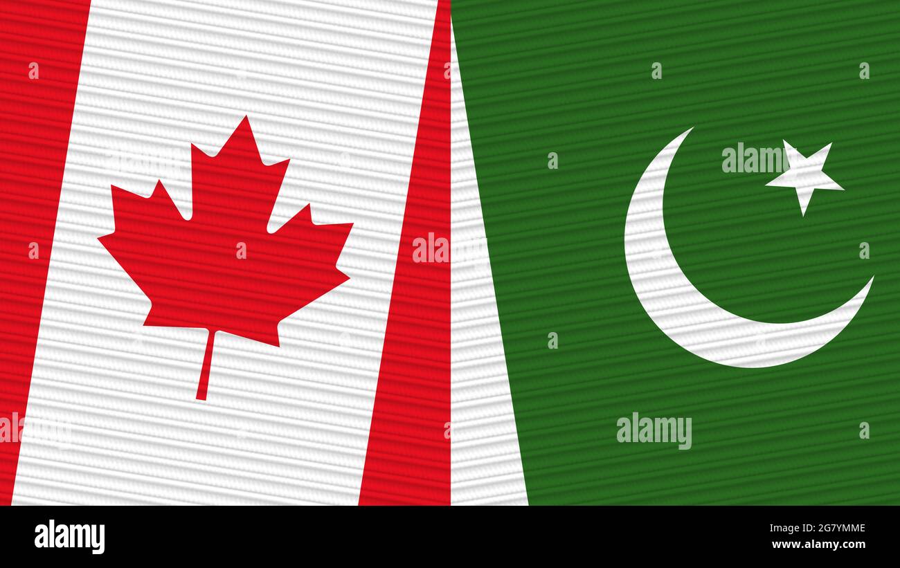 Pakistan and Canada Two Half Flags Together Fabric Texture Illustration ...