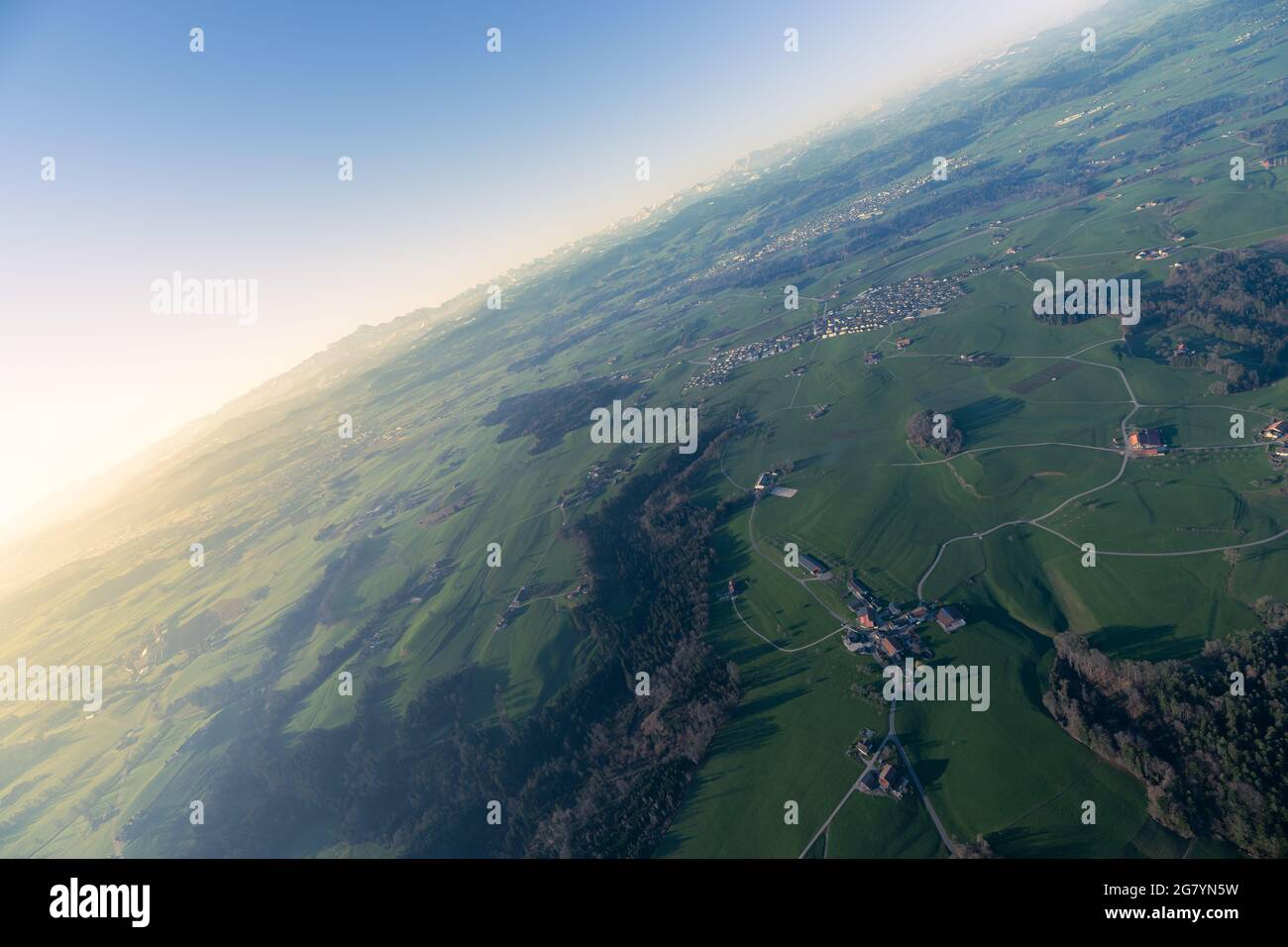 Aerial view of the scenic landscape with mountains Stock Photo - Alamy
