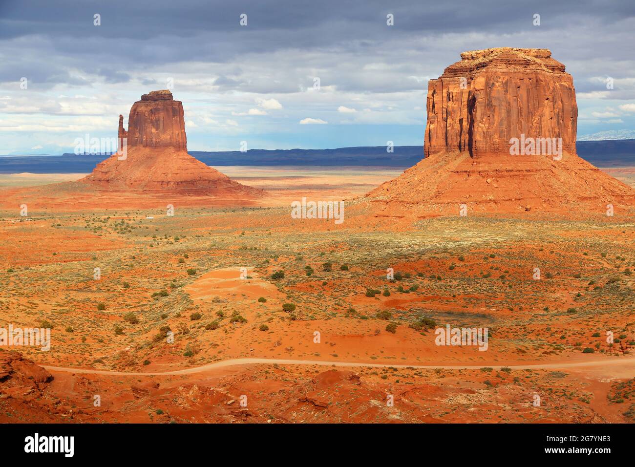 East Mitten and Merrick Butte - Monument Valley, Utah, Arizona Stock Photo - Alamy