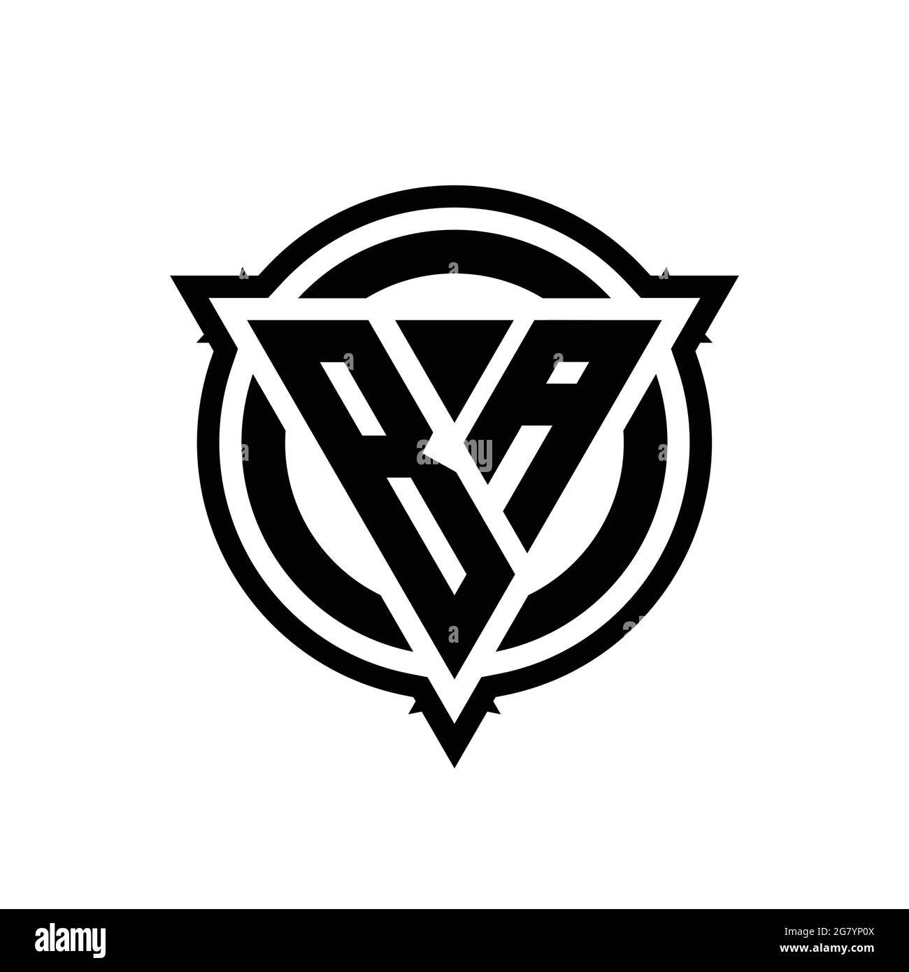 BA logo with triangle shape and circle with outline rounded design ...